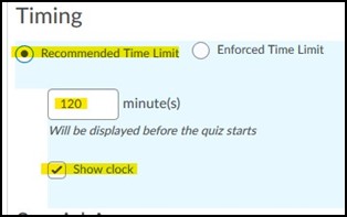 How do I use the Enforce a Time Limit option in Quizzes? | Teach Anywhere